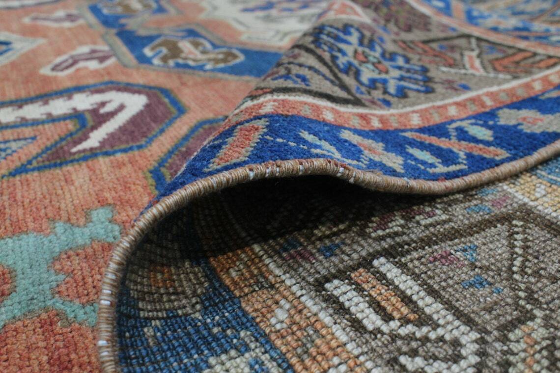 Superb 10'x5 ft Wool CAUCASIAN Nomadic Rustic Ethnic TRIBAL RUG Rare ...