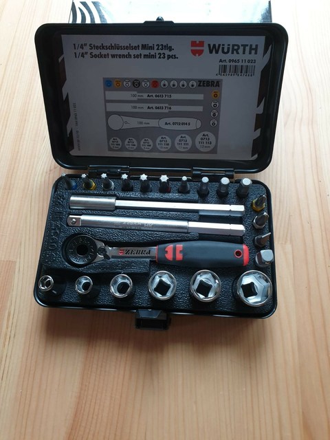 WURTH Zebra Mini 1/4 Inch Socket Wrench Assortment 23pcs Tool Set ...