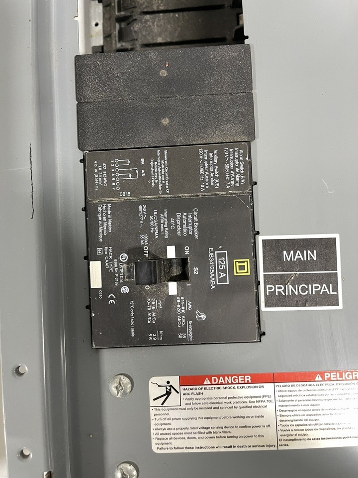 NEW SQUARE D 125 AMP MAIN LUG NF PANELBOARD INTERIOR 30 CIRC 480Y/277 ...