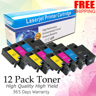 12 Pack 1250 Toner Color Set Dell 1250c 1355cnw 1350cnw 1355cn C1760nw ...