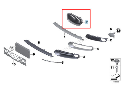 BMW 2 F22 RADIATORE DESTRO GRIGLIA BASIS 51137295522 7295522 2015 ...