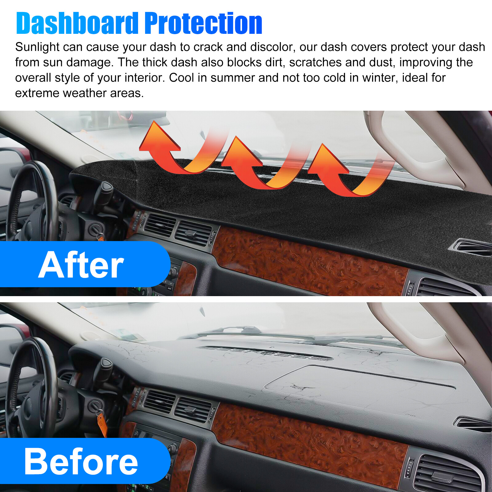 Fit For Chevy Silverado/Tahoe/Suburban 2007-2014 Dashboard Pad Dash ...