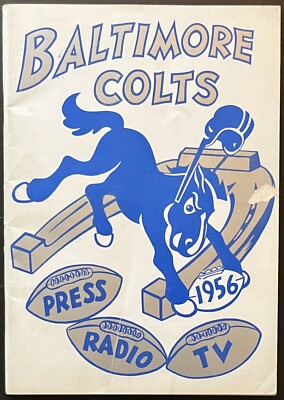 1956 Baltimore Colts Press Radio TV Media Guide-Johnny Unitas Rookie ...