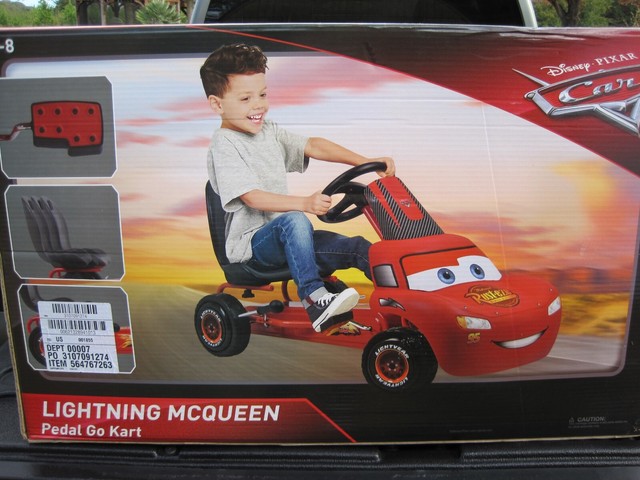 Lightning McQueen Pedal Go Kart Disney Cars Ride on Tricycle Adjust ...