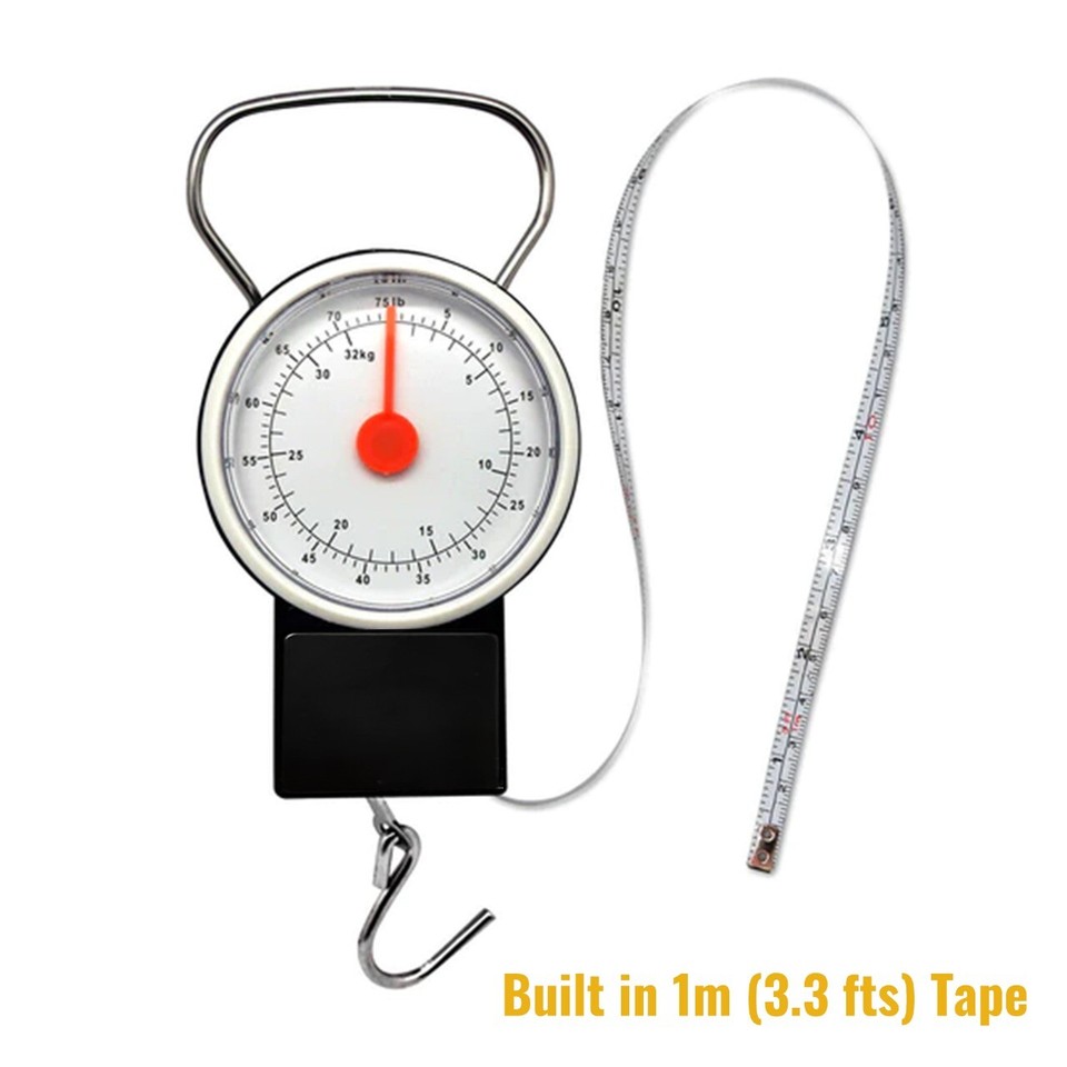 Luggage Weight Scale 32KG Travel Bags Portable Suitcase Manual Scale W ...