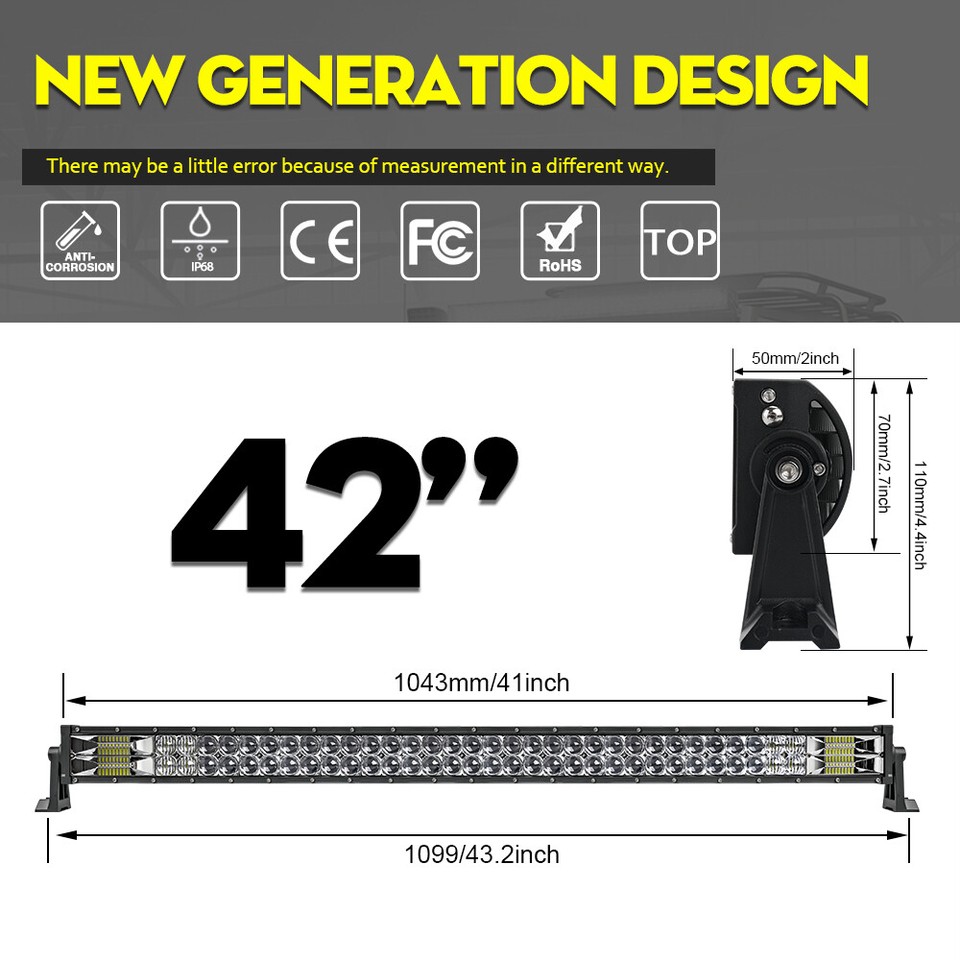 42" LED Light Bar + mounting brackets to fit Suzuki Jimny 99 - 19 ...