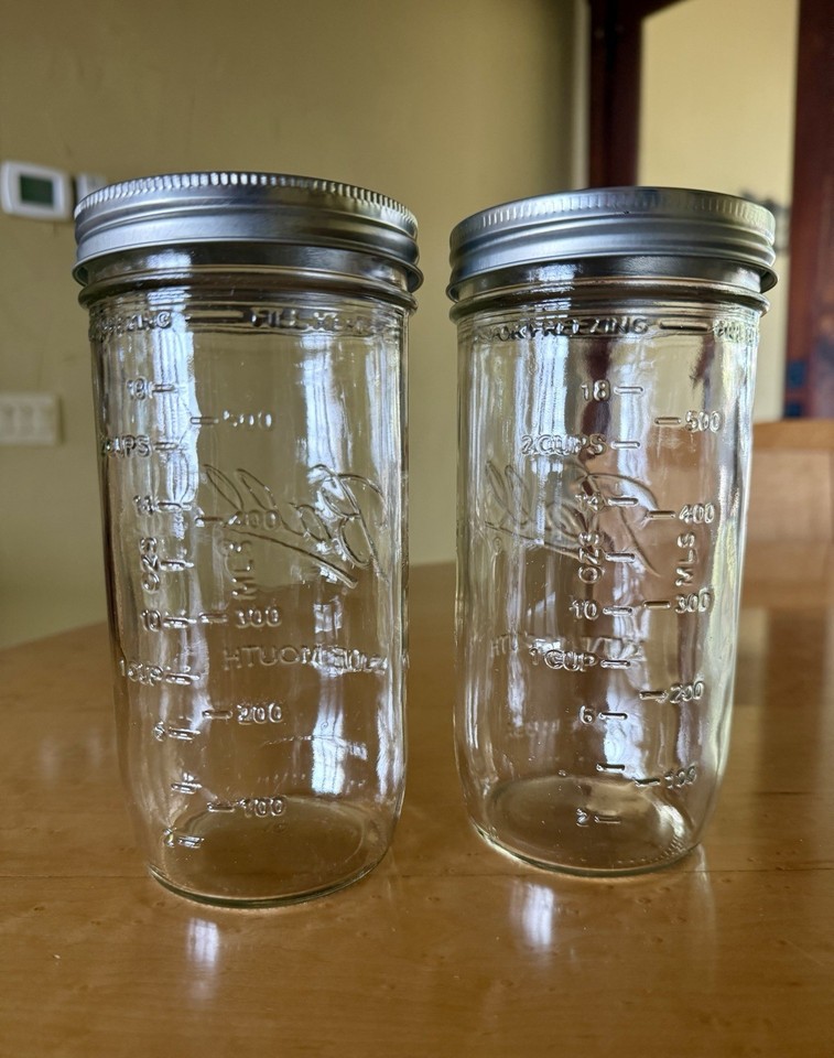 HTF Ball 24oz Pint-and-a-Half Wide Mouth Jars w/ Lids & Bands *Lot of ...