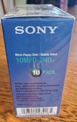 Sony IBM Formatted 2HD Micro Floppy Disk Double Sided 3.5 Diskettes 10 ...