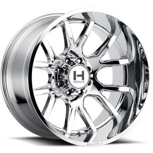 (4) 20x12" Hostile Wheels H113 Rage Armor Plated Chrome Off Road Rims ...
