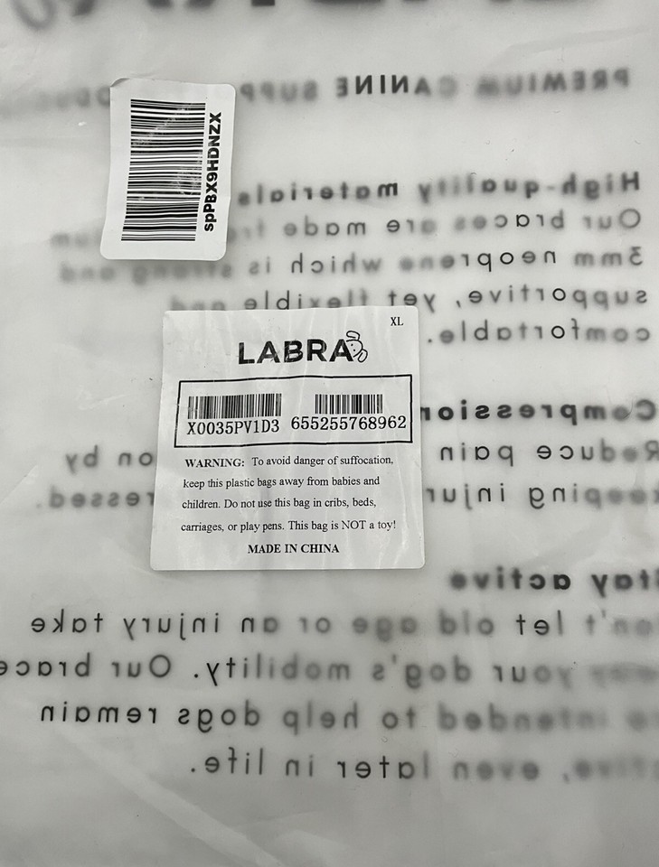 LABRA Dog Canine K9 Back Support Brace for IVDD Spine Pain or Rehab XL 3228A | eBay
