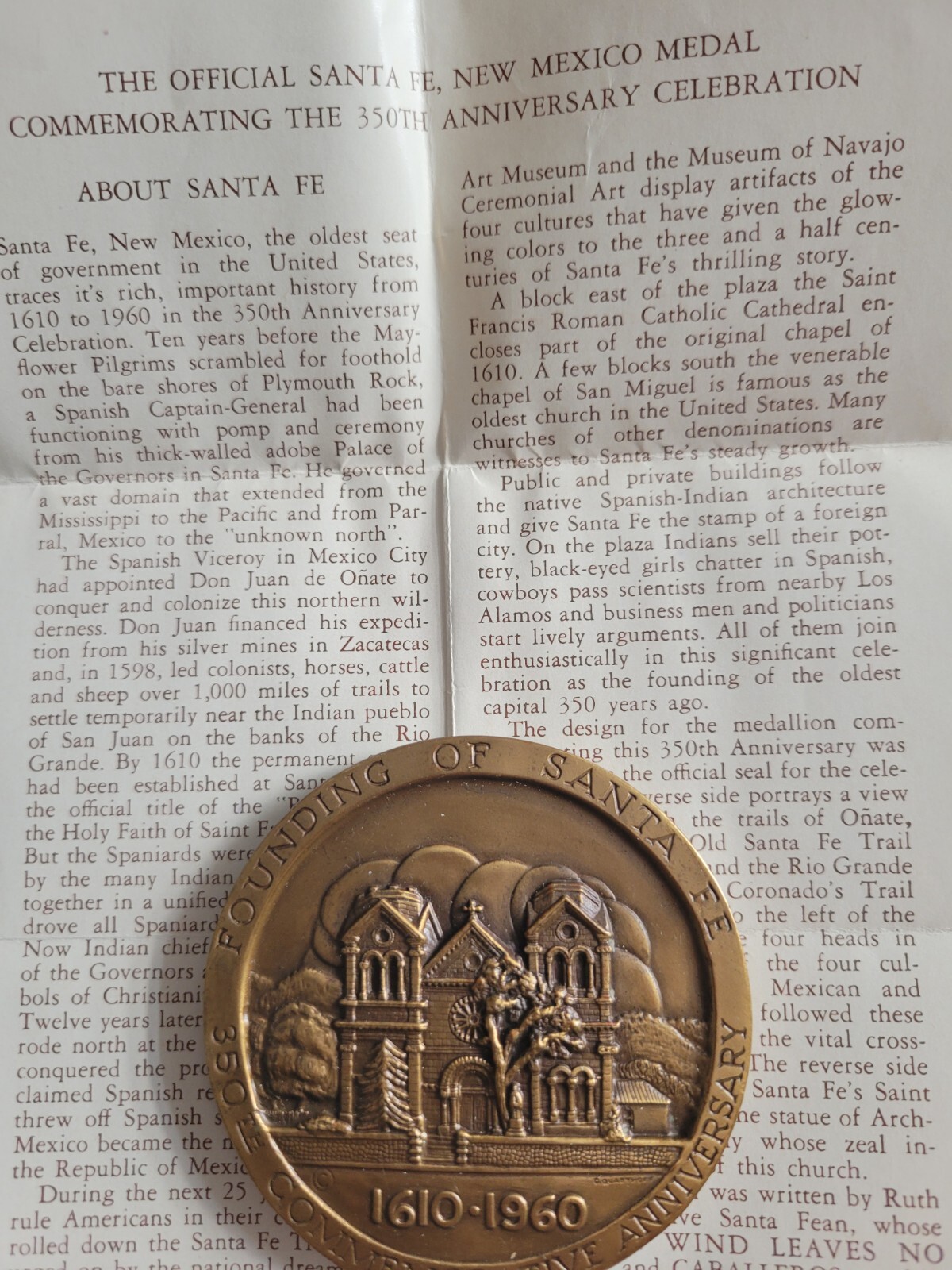 3 Commerotive Medals. Uss Enterprise,Grant/Lee And Founding Of SANTA FE ...