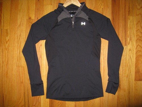 Under Armour Cold Gear Women's SMALL Black Vent reflect 1/4 zip jacket ...