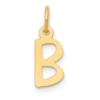 14K Gold Small Slanted Block Letter B Initial Charm 0.3 x 0.6 in | eBay