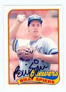 Bill Spiers autographed baseball card (Brewers) 1989 Topps #115T Traded ...