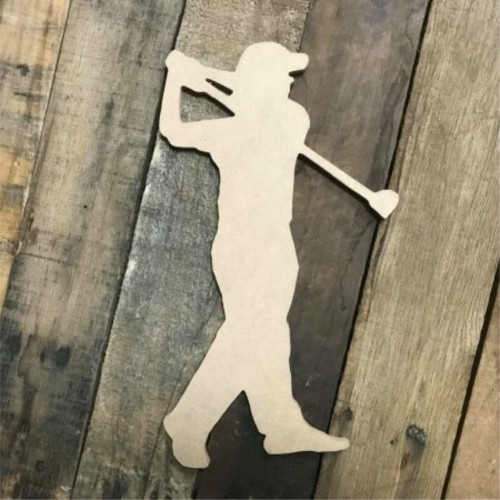 Wood Golfer Shape, Unfinished Golfer Shape, Wooden Golfer Cutout ...