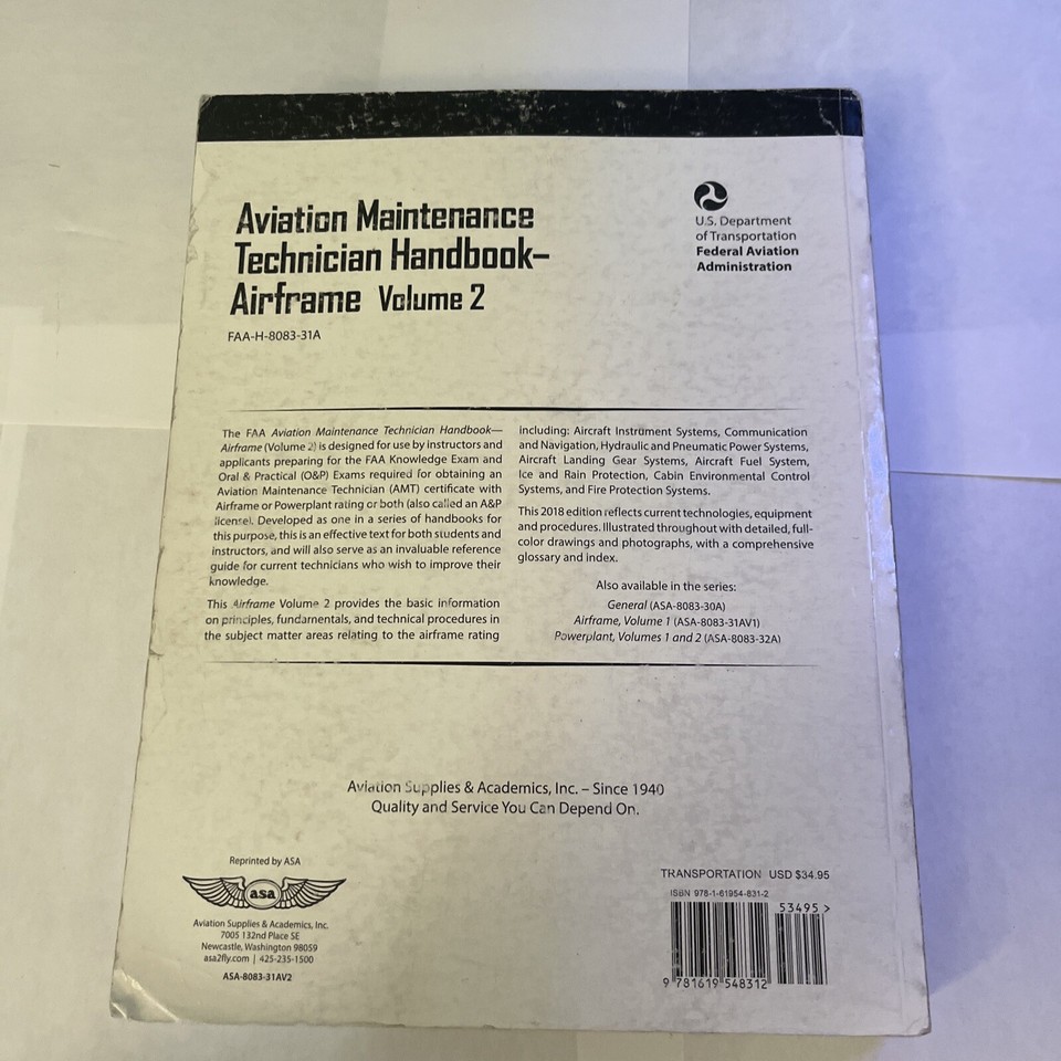 Aviation Maintenance Technician Handbook: Airframe, Volume 2: FAA-H ...