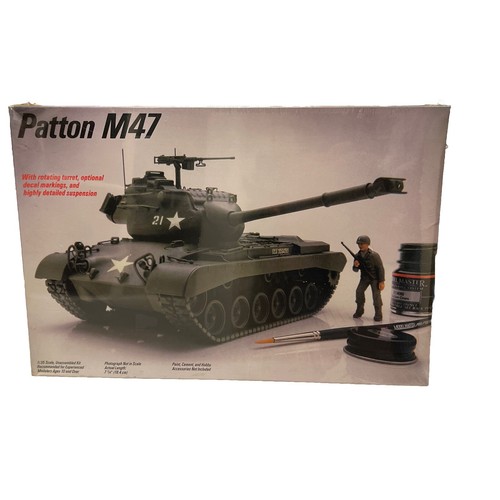 Original 1988 Testors / Italeri 792 Patton M47 US Tank 1/35 Scale Model ...