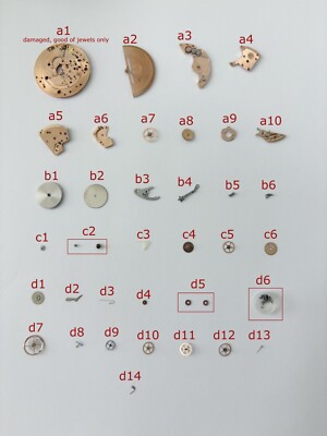 Omega Caliber 1012 Movement Parts Fork Wheel Spring Bridge 1020 1010 ...