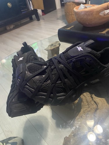 NEW $1290 BALENCIAGA 3XL EXTREME LACE BLACK LOW TOP SNEACKERS, SIZE 44 ...
