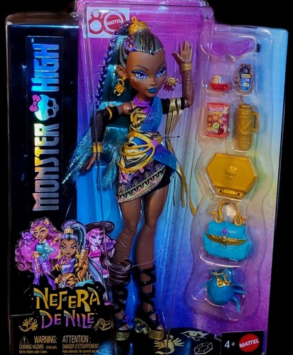2025 Monster High NEFERA de NILE G3 Fashion Doll & Pet Lavish w ...