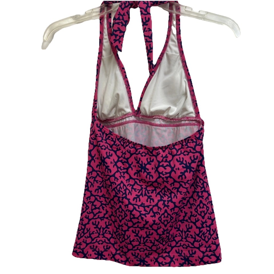 Vineyard Vines Pink & Blue Coral Reef Print Halter Tankini Swim Top ...