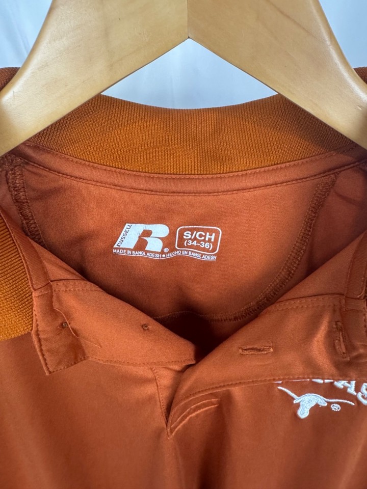 University Of Texas Longhorns Burnt Orange Polo Size Small - Russell ...