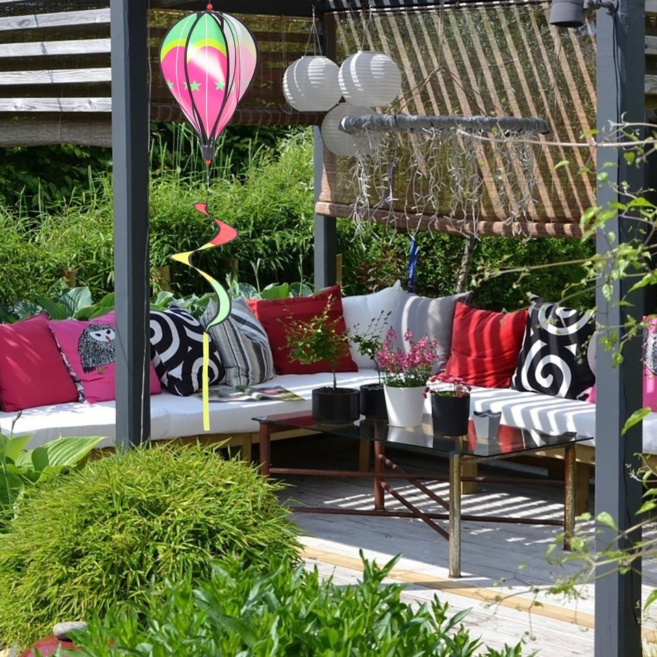 2 Pcs Garden Hanging Decors Hot Air Ballon Outdoor Balloon Balloons ...