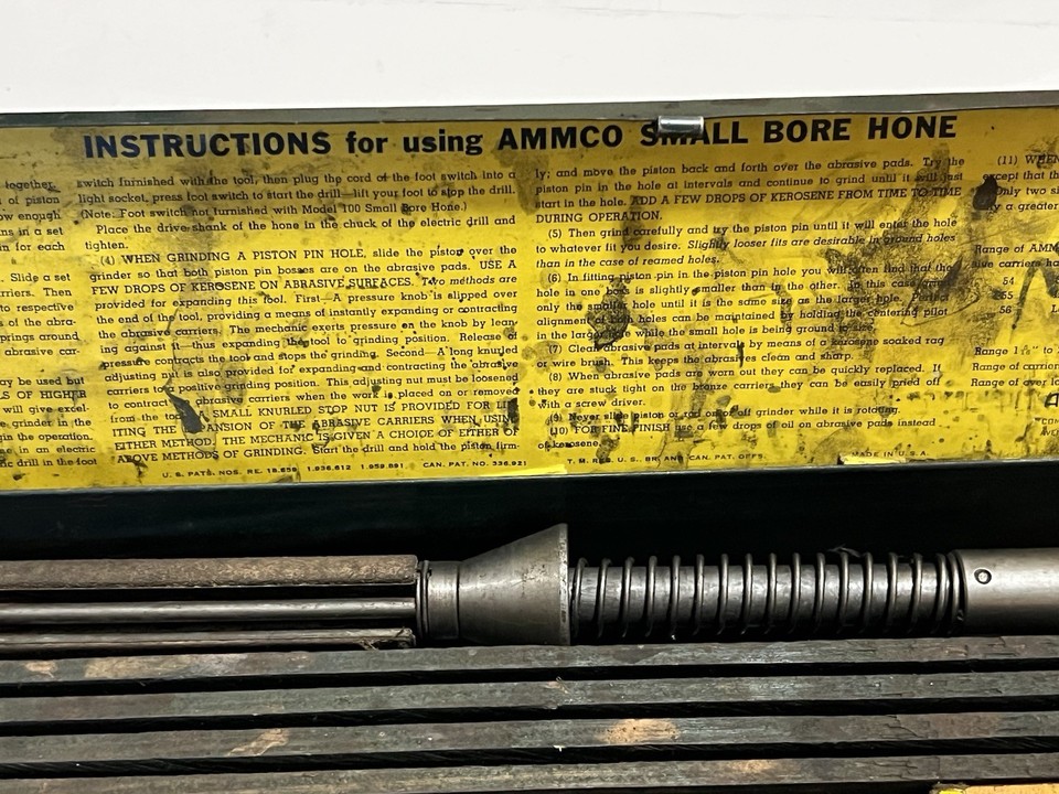 AMMCO Model 100 Vintage Small Bore Cylinder Hone Set in Box 47/64" - 1 ...