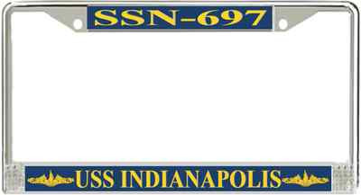 USS Indianapolis SSN-697 Officer License Plate Frame - American Made ...