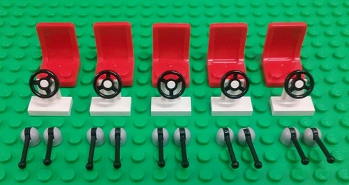 *NEW* Lego Chairs Red Seats White Steering Wheels Levers Cars Space ...
