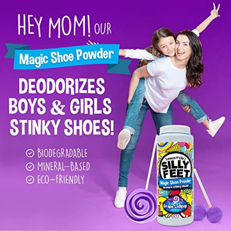 Magic Shoe Deodorizer Powder - Grape Scent Foot Powder Shoe Odor ...