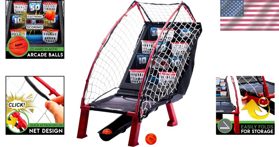 Indoor Tabletop Basketball Arcade Shootout Game - Hassle-Free Assembly ...