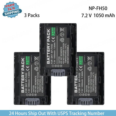 3 Packs NEW Li-ion Battery NP-FH50 For Sony Alpha DSLR-A390 DSLR-A380 ...