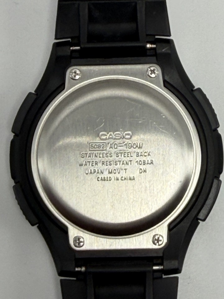 Casio AQ-190W New Battery Illuminator Mens Watch 45MM 9" World Time Mod ...