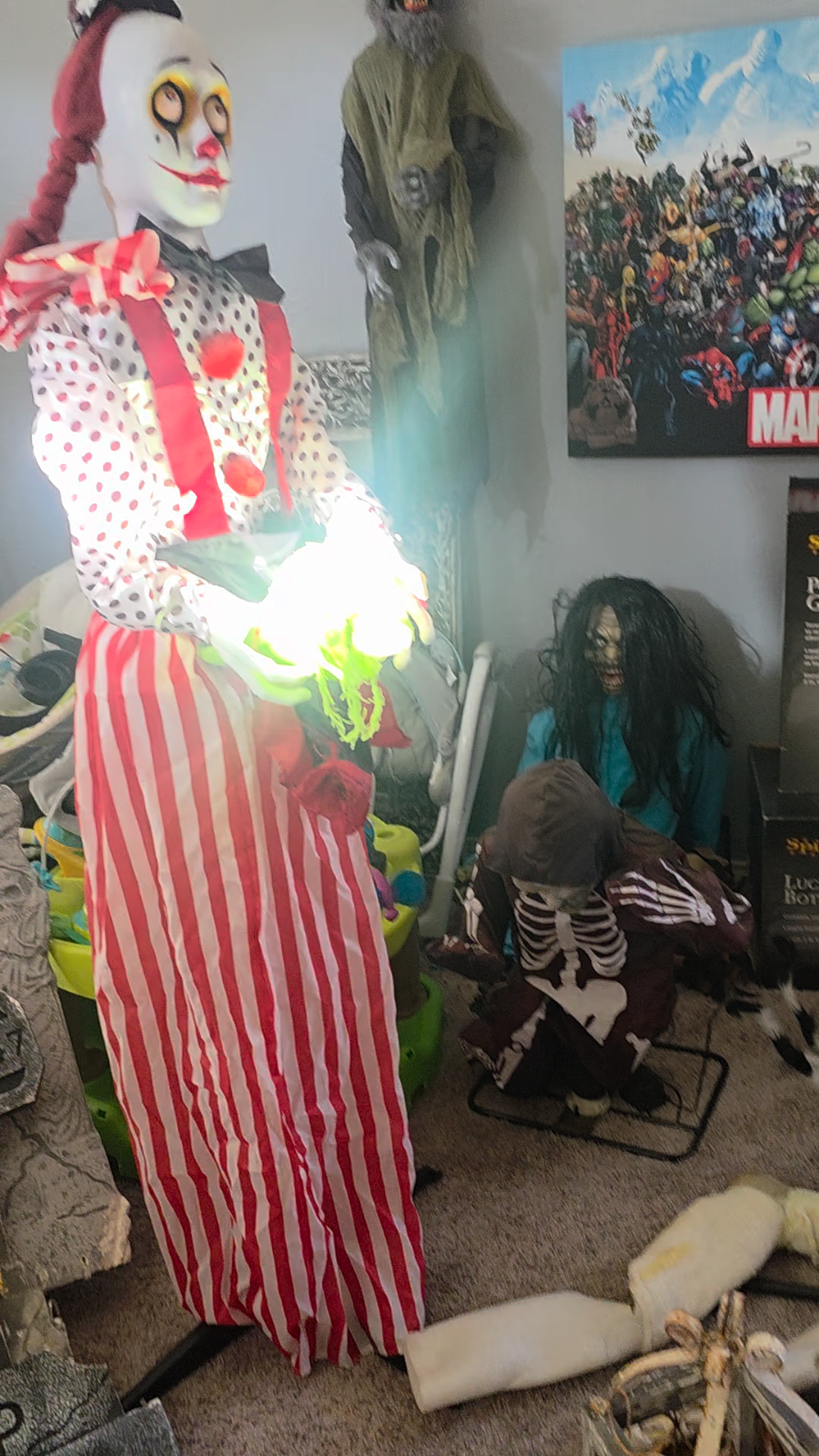 CROUCHY THE CLOWN animatronic halloween. Very rare 7 foot tall Crouchy ...