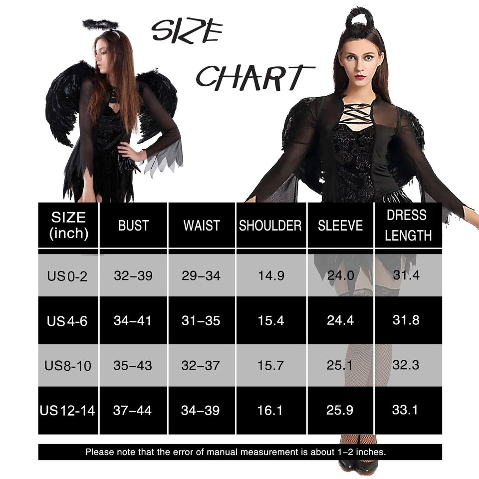 SOMOYA Halloween Fallen Angel Dress Costume Black Fallen Dress Costumes Wings... 607605808118| eBay