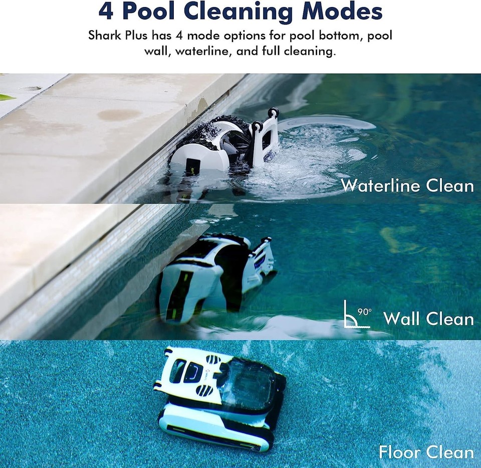 Seauto Cordless Smart Robotic Pool Vacuum | Dual Rollers | App Control ...