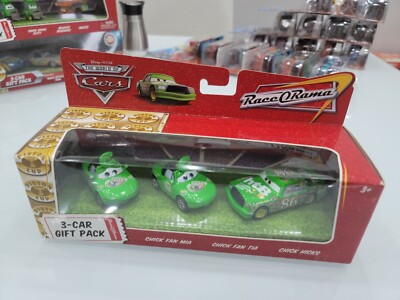 DISNEY PIXAR CARS CHICK HICKS MIA TIA 3 CAR GIFT PACK RACE O RAMA MINT ...
