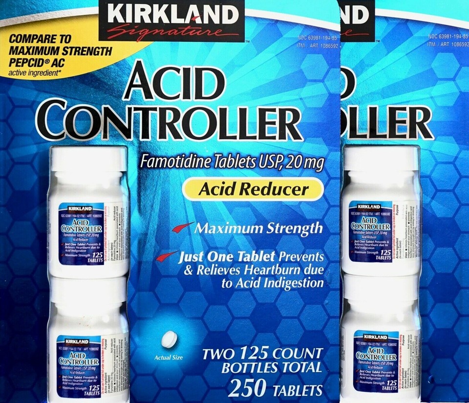 Kirkland Signature Acid Controller Famotidine 20mg Tablets Lot of 125 ...