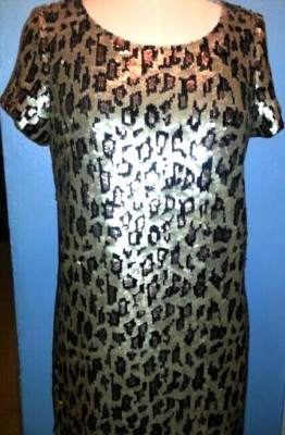 FRENCH CONNECTION Leopard Cheetah Print Sequined Dress NWT Size 10 | eBay