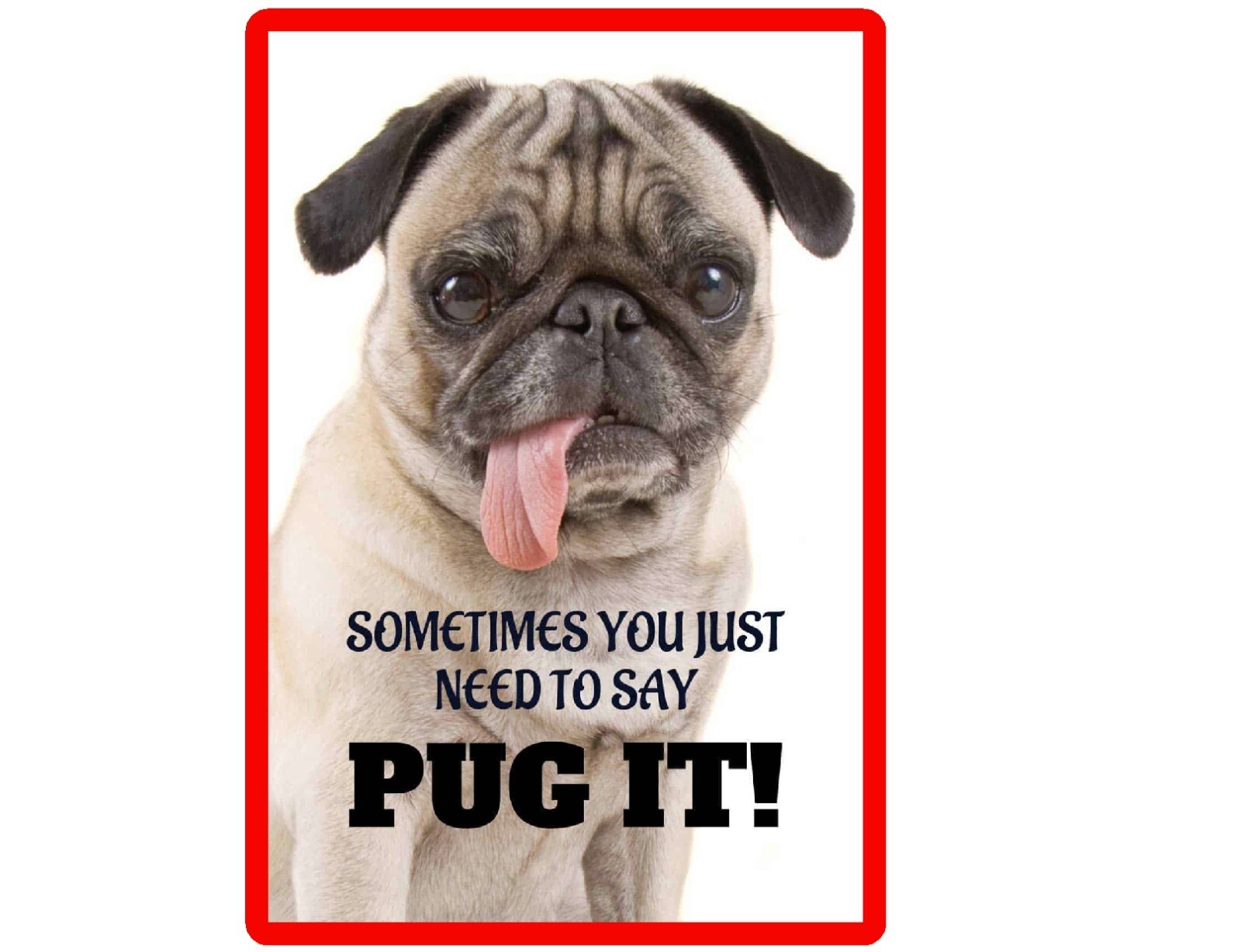 Funny Fawn Pug Dog Pug It Refrigerator / Tool Box Magnet Gift Card ...
