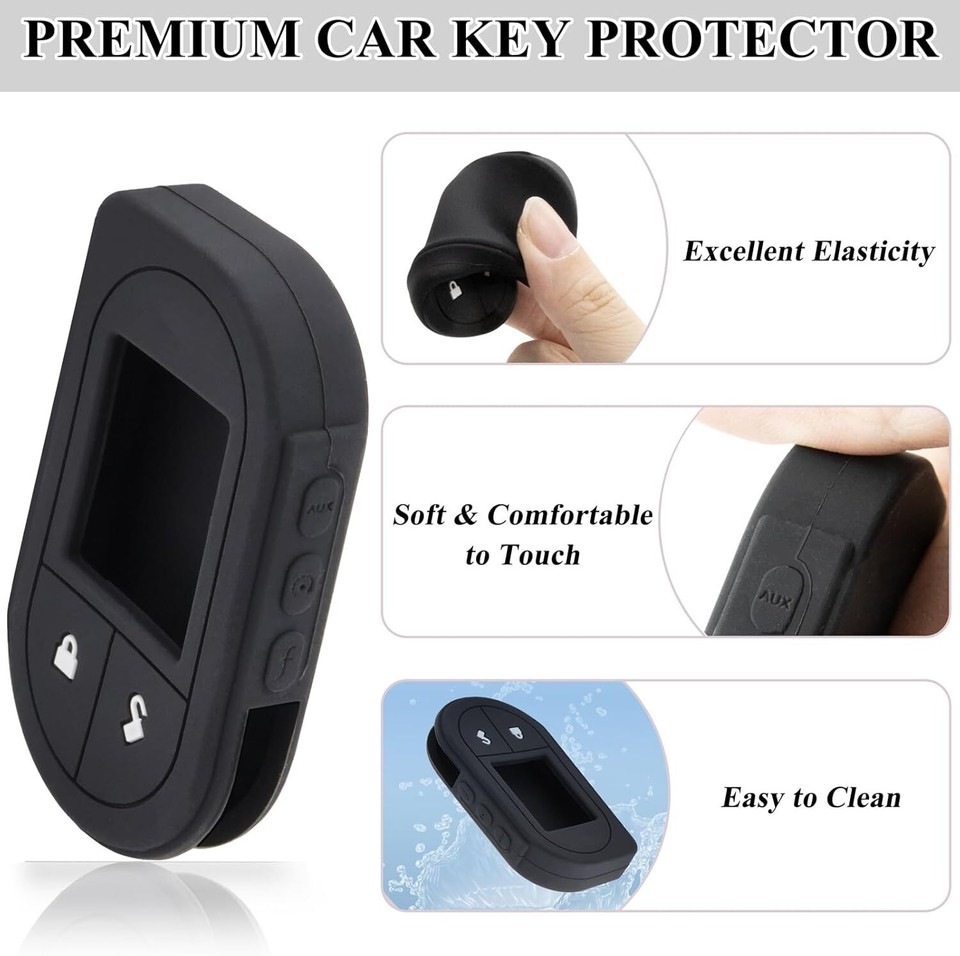 Remote Case for Viper Remote Start Soft Silicone Protective Cover Key ...