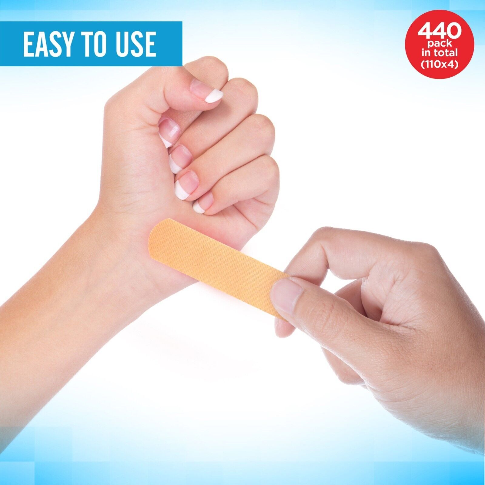 440 Assorted Fabric Plasters Breathable Flexible Adhesive FirstAid ...