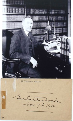 Associate Justice George Sutherland Autograph Served 1922-1938 Supreme ...