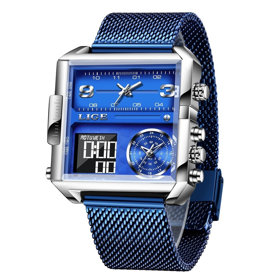 Casual Men Watch Electrical Quartz Digital Week Luminous Waterproof ...