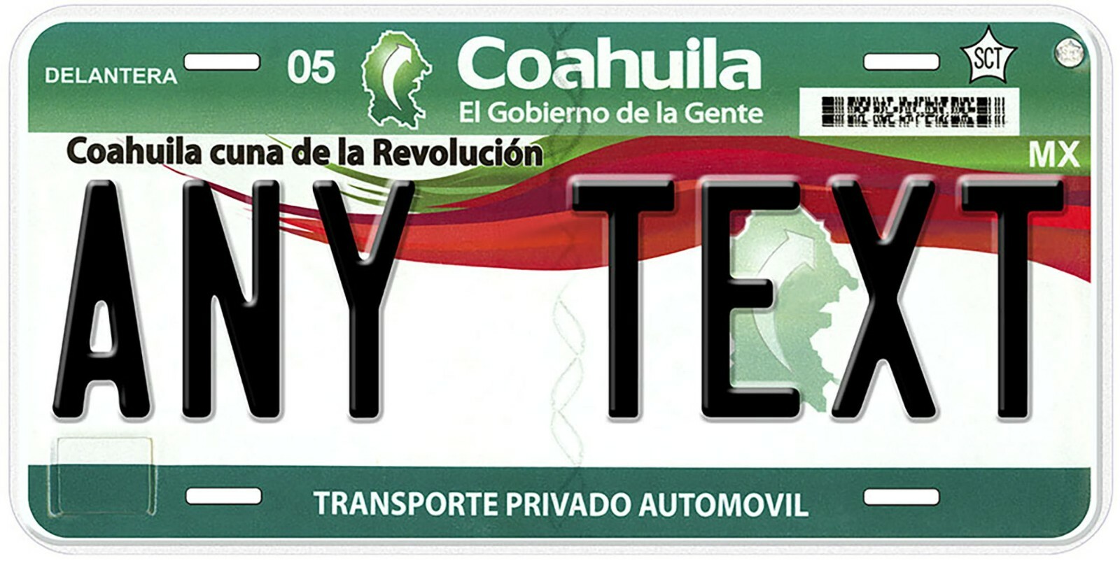 Coahuila Personalized Car Auto Mexico License Plates Any Text | eBay