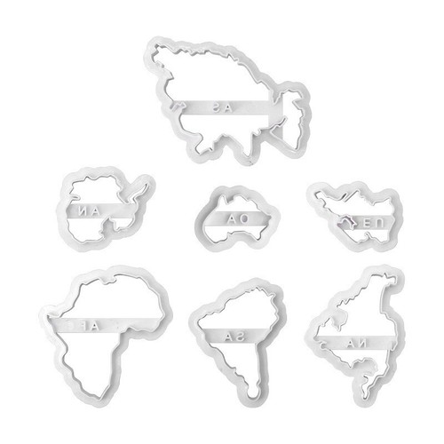 7 Pcs Plastic Seven Continents Embosser Sugarcraft Fondant Cookie DIY ...