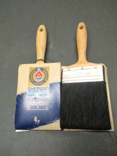 Vtg. Lot - 2 Sherwin Williams 100%China Bristle 4" Paint Brushes New ...