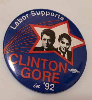 1992 BILL CLINTON campaign pin pinback button president election ...