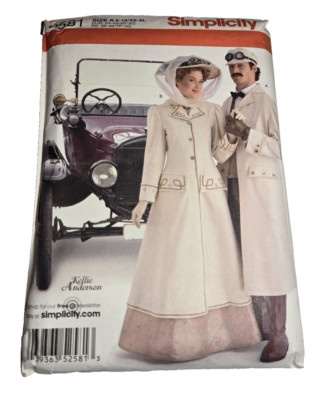 Simplicity Sewing Pattern 2581 Edwardian Mens Misses Coats Hat 8-18 ...